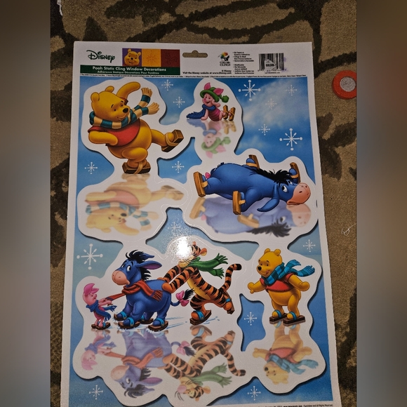 Disney | Holiday | Disney Winnie The Pooh Winter Static Window Cling ...